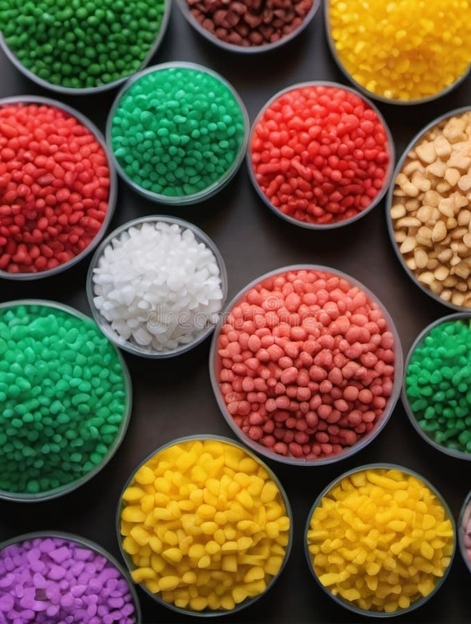 Naturefriendly Biodegradable Plastic Granules Different Colors on Table ...