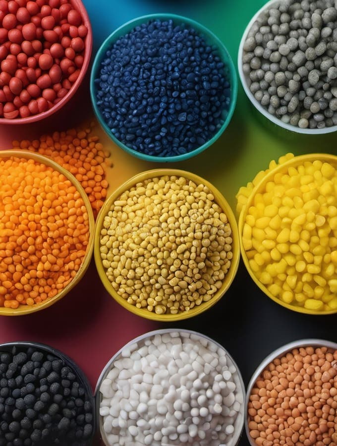 Naturefriendly Biodegradable Plastic Granules Different Colors on Table ...
