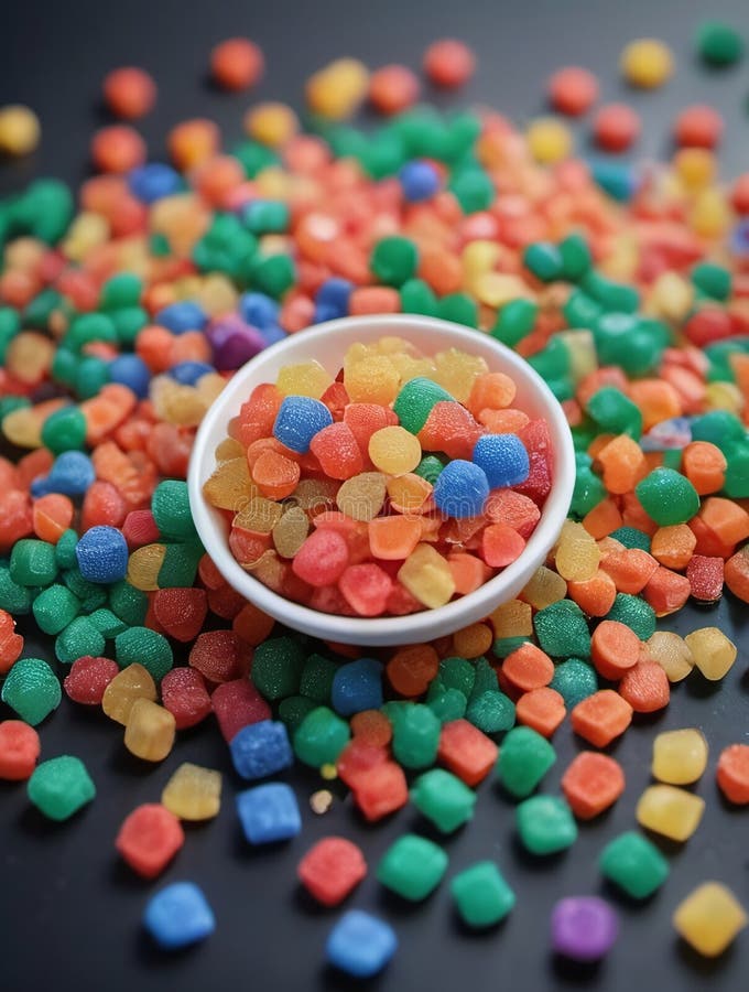 Naturefriendly Biodegradable Plastic Granules Different Colors on Table ...