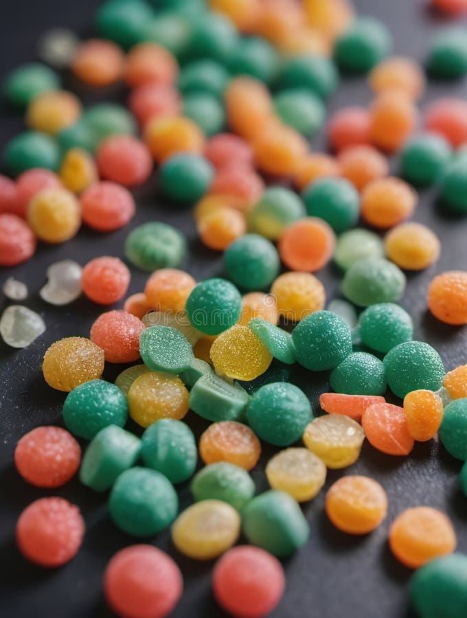 Naturefriendly Biodegradable Plastic Granules Different Colors on Table ...