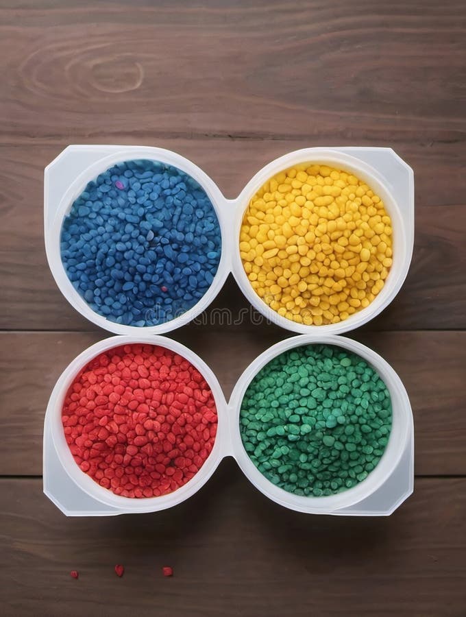 Naturefriendly Biodegradable Plastic Granules Different Colors on Table ...