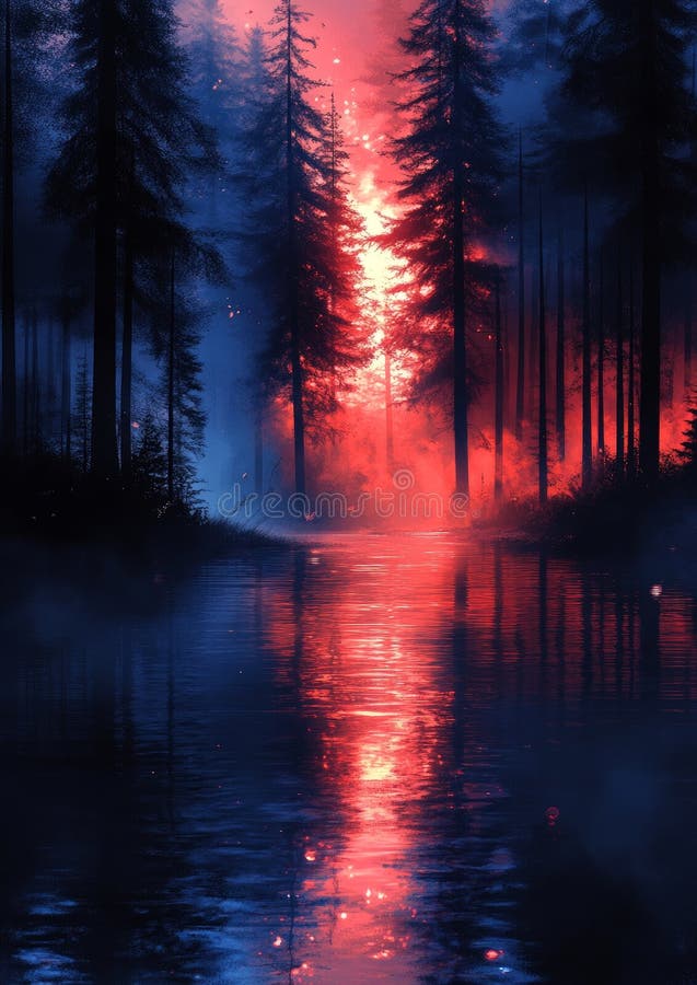 Natures Abstract Duality stock illustration. Illustration of morning ...