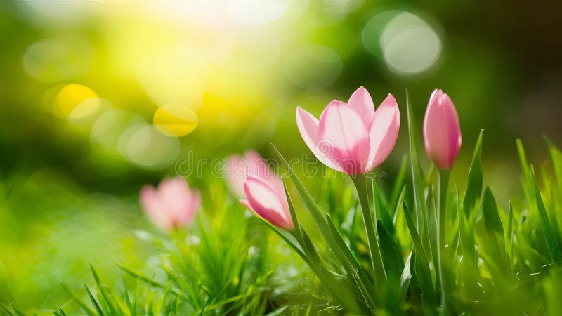 Natures Beauty Portrayed through Spring Bokeh Background Stock ...