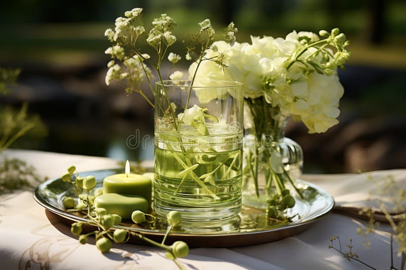 Natures Elegance. Delicate Blend of Lush Greenery and Radiant Blooms ...