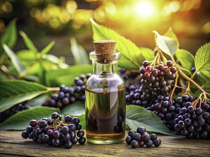 Natures Healing Elixir a CloseUp Botanical Portrait of Elderberry ...