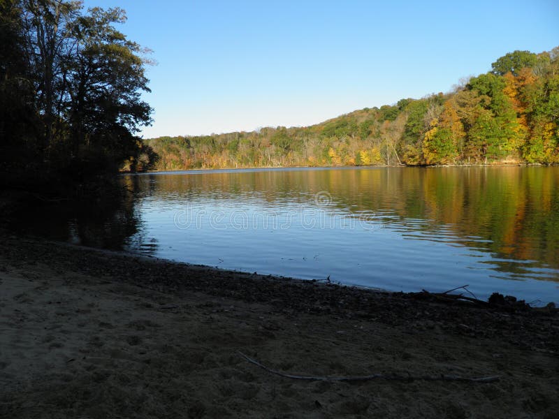 Natures Lakeside View at Sunset Stock Photo - Image of beautiful, inlet ...