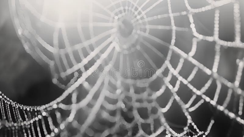 Natures Marvel a Symmetrical and Delicate Web of Wonder. Black and ...