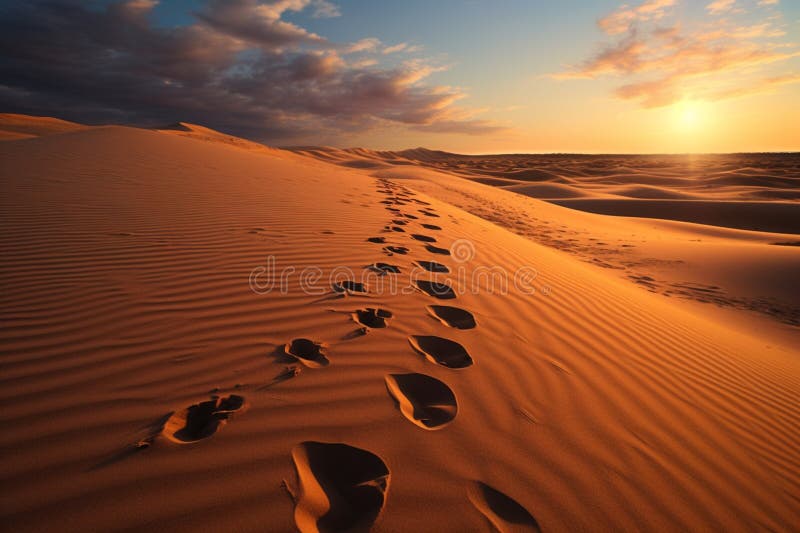 Natures Story Footprints in the Sand, a Dance of Elements Stock ...