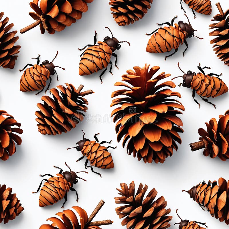 Natures Tiny Architects a Detailed Pine Cone Bug Garden Pattern for ...