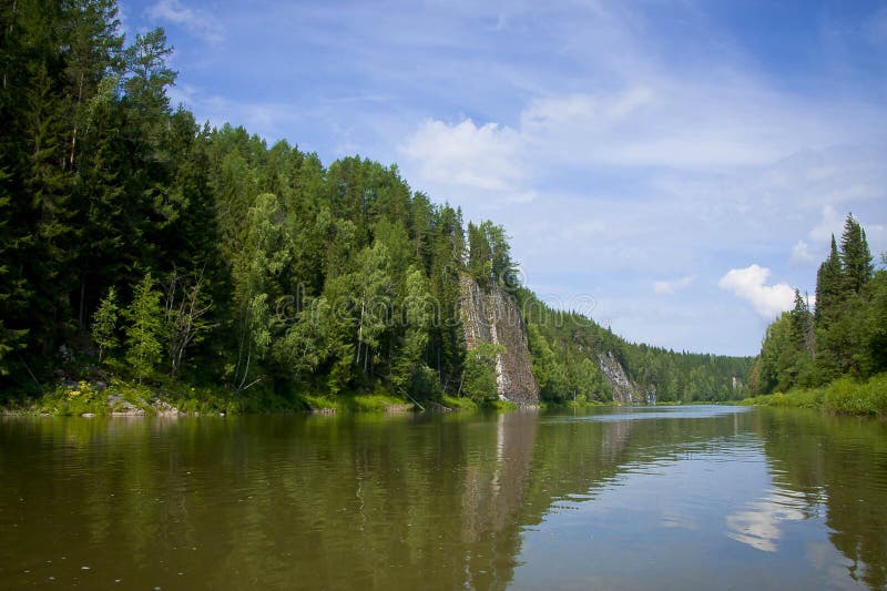 Piękna Chusovaya Natury Rzeka Ural Zdjęcie Stock - Obraz złożonej z ...