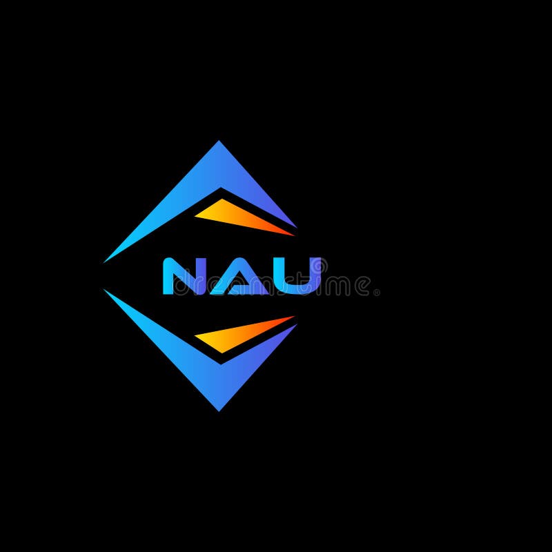 NAU Abstract Technology Logo Design on Black Background. NAU Creative ...