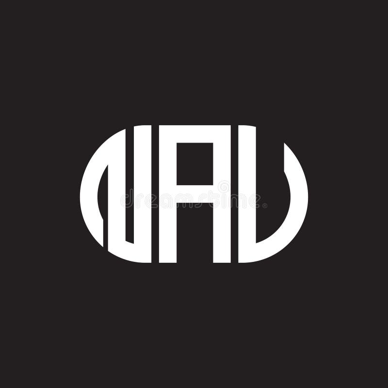 NAU Letter Logo Design on Black Background. NAU Creative Initials ...