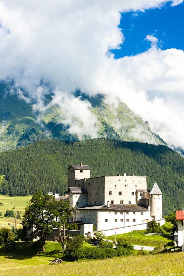 Tyrol Castle, Castle Brunnenburg And Mountain Panorama In Tirol, South ...