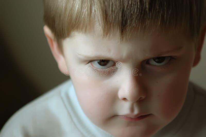 Naughty Little Boy stock photo. Image of scowl, child - 3118794