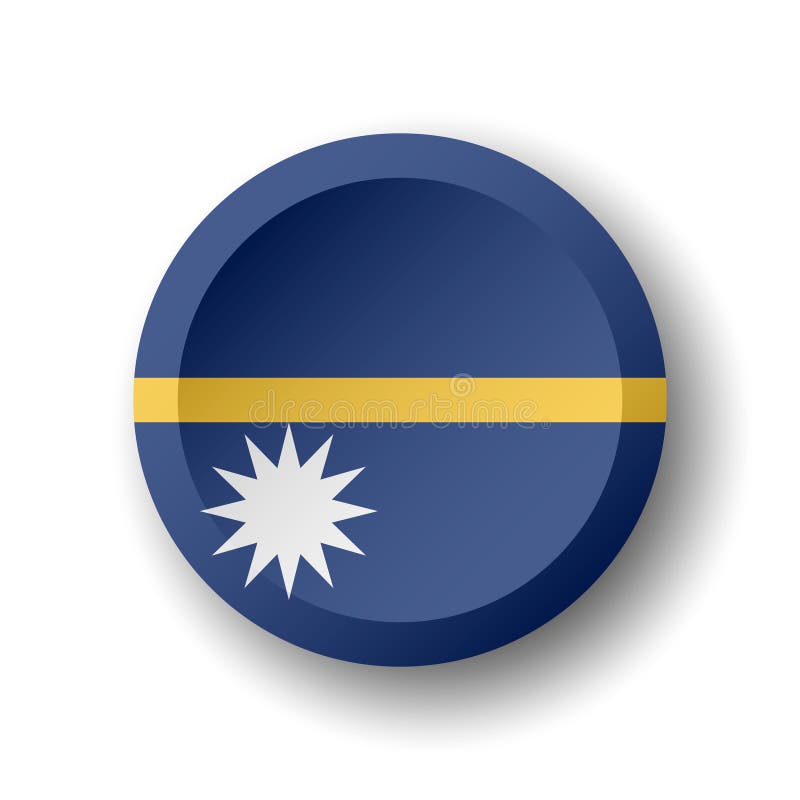 Circle Button Flag of Nauru Stock Vector - Illustration of graphic, patriotic: 301306703