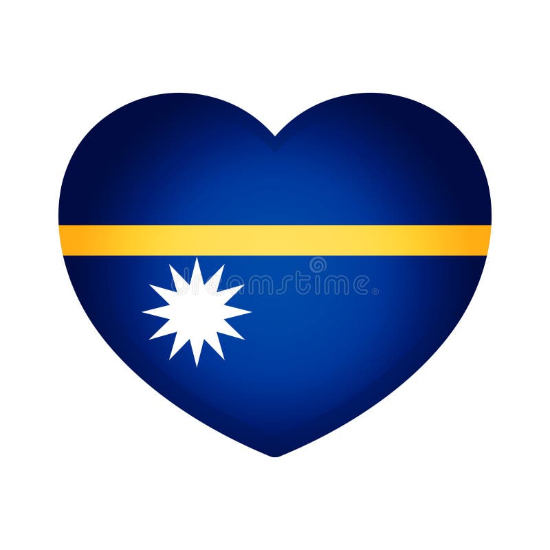 Nauru Heart Badge Icon. Nauru National Flag Button Stock Vector ...