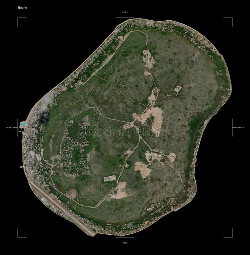 Nauru Shape on White. High-res Satellite Stock Illustration ...