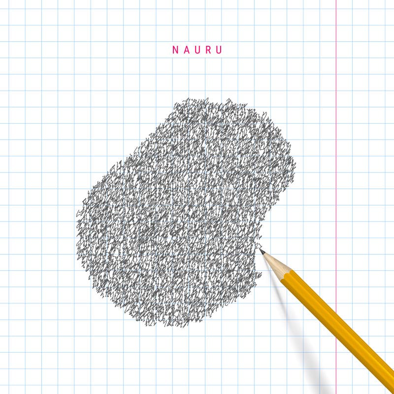 Nauru Sketch Scribble Vector Map Drawn on Checkered School Notebook ... Nauru Sketch Scribble Vector Map Drawn on Checkered School Notebook ...