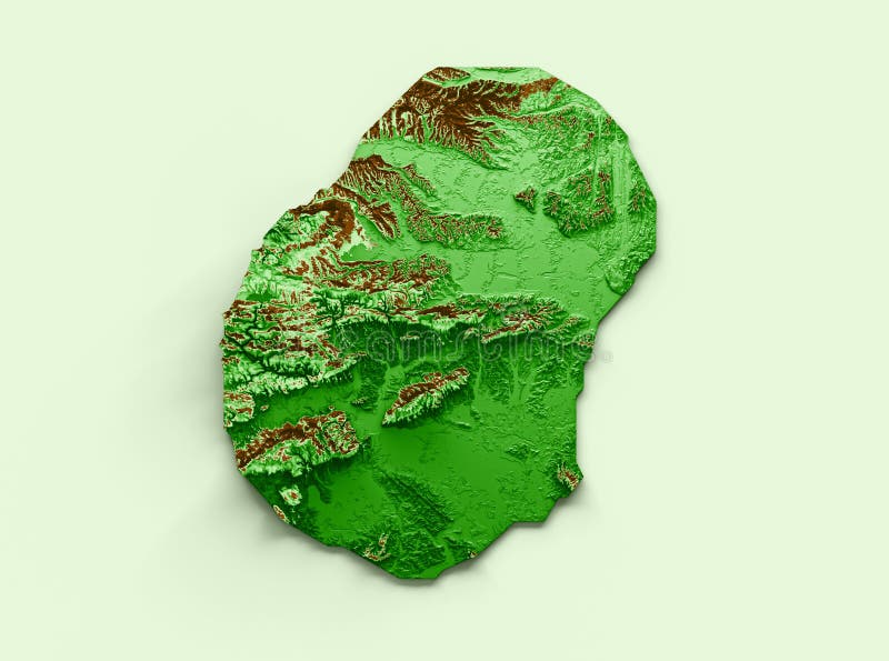 Nauru Topographic Map 3d Realistic Map Color 3d Illustration Stock ...