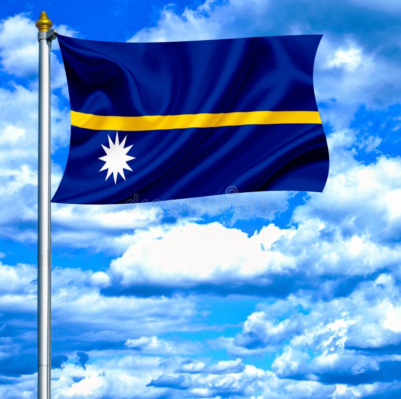 Nauru Vintage Flag On Old Crumpled Paper Background Stock Image - Image ...