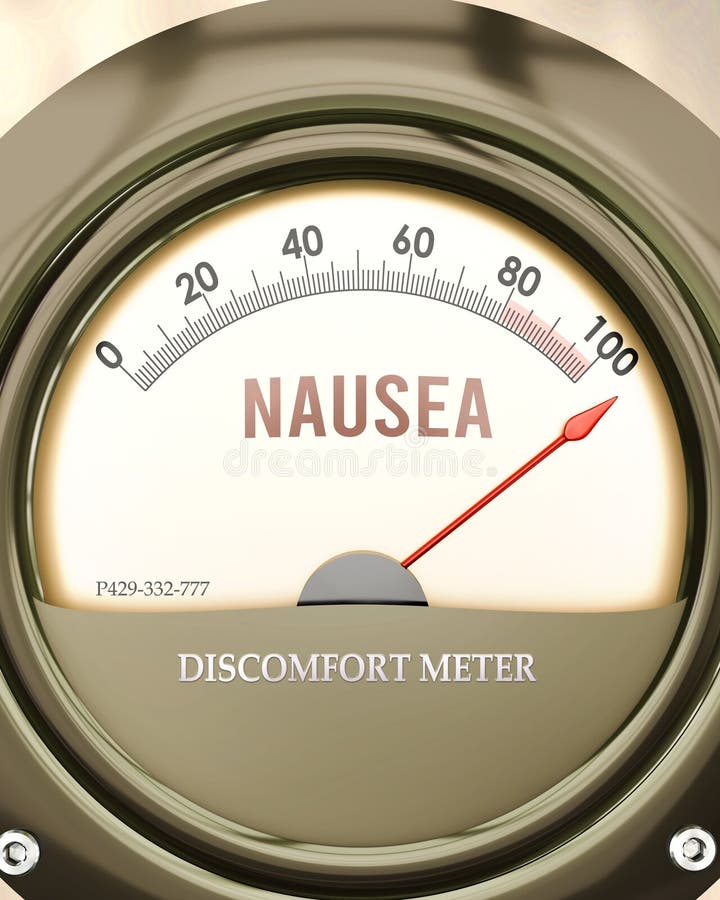Nausea and Discomfort Meter that is Hitting a Full Scale, Showing a ...