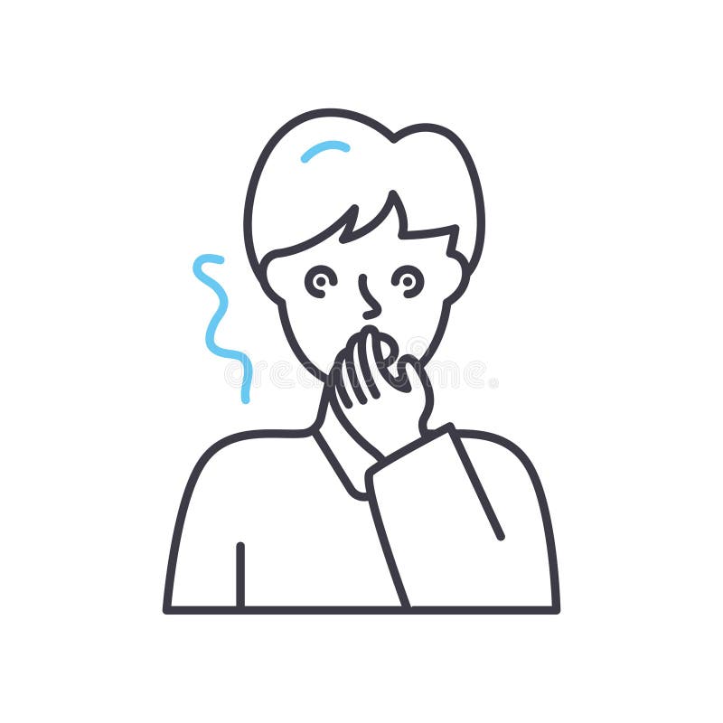 Nausea Line Icon, Outline Symbol, Vector Illustration, Concept Sign ...