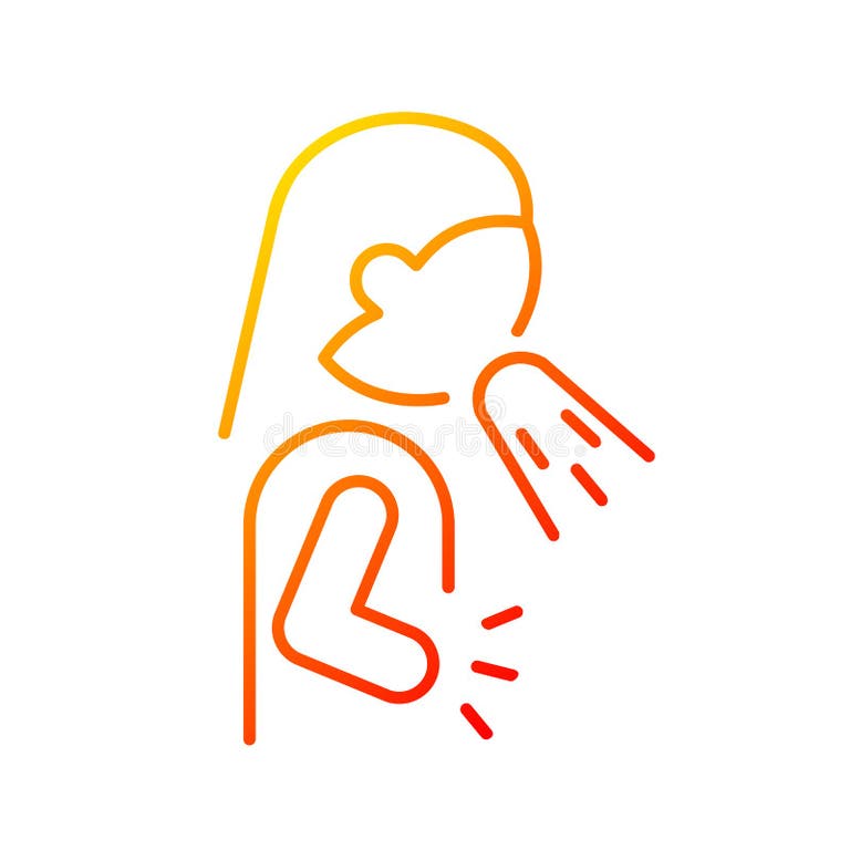 Nausea and Vomiting Gradient Linear Vector Icon Stock Vector ...