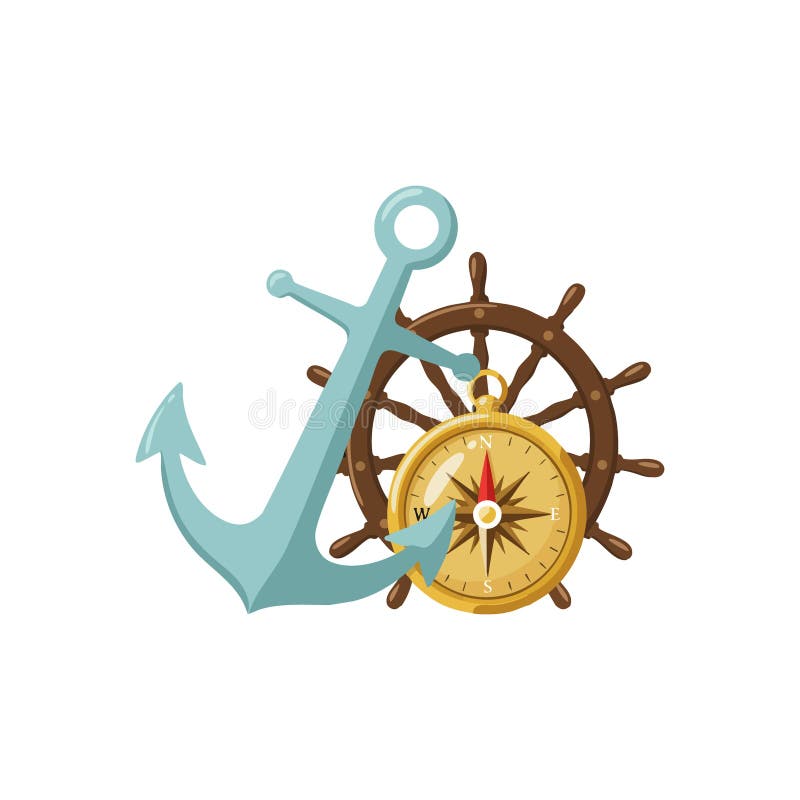 Ship Wheel Golden Anchor Stock Illustrations – 301 Ship Wheel Golden Anchor Stock Illustrations ...