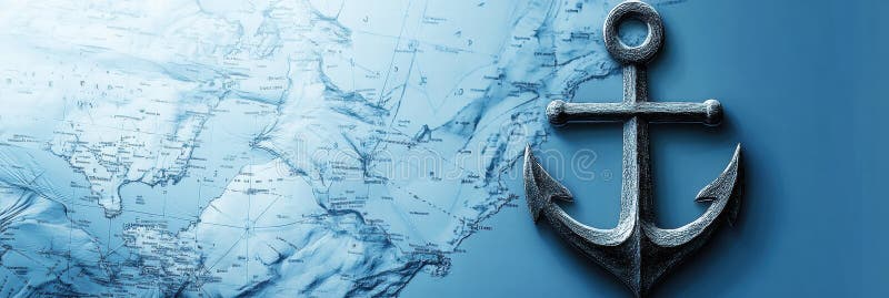 Nautical Anchor and Detailed Map Create an Inspiring Maritime Backdrop ...