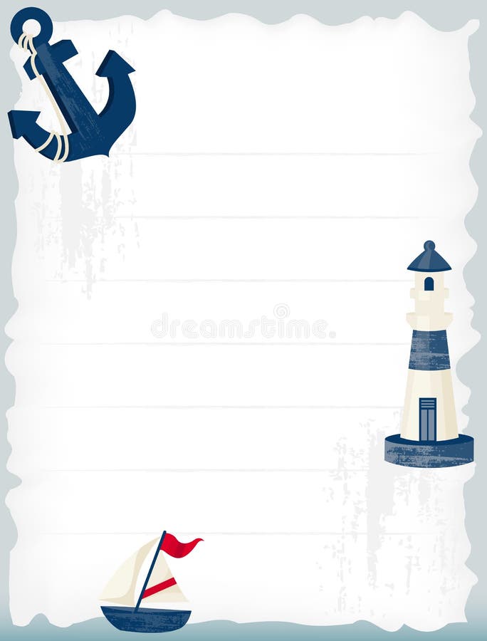 Nautical background stock vector. Illustration of lighthouse - 29298419