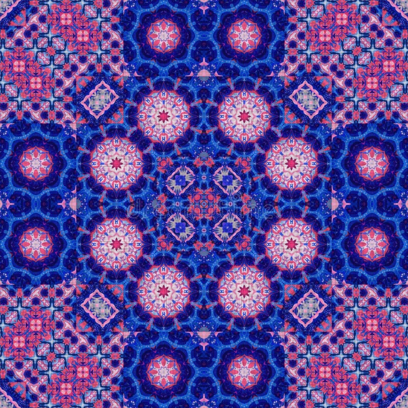 Nautical Boho Bandanna Coastal Patchwork Fabric Tile. Seamless Pattern ...