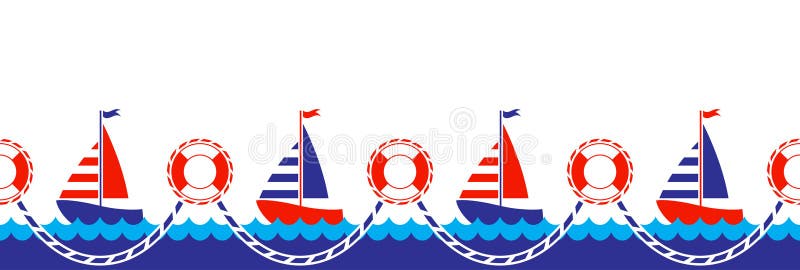 Nautical border stock vector. Illustration of float, beach - 20689453
