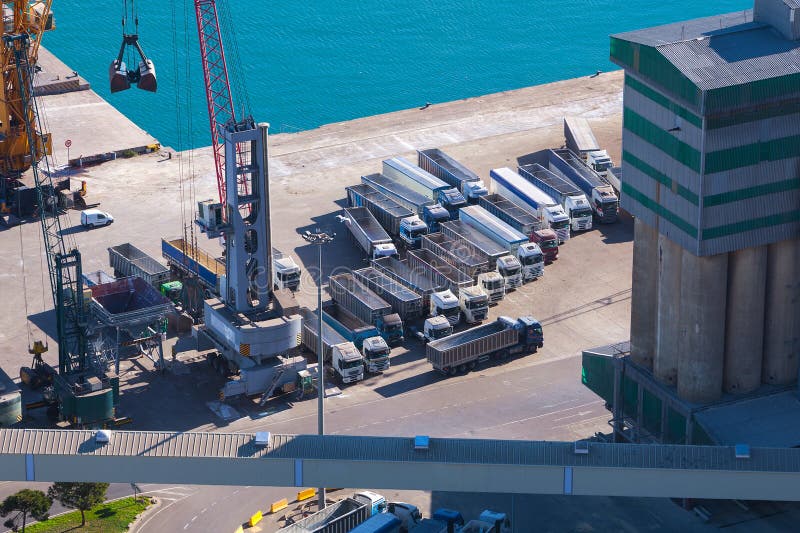 Cargo Terminal of the Logistics Center. Stacked Up Empty Pallets Boxes ...