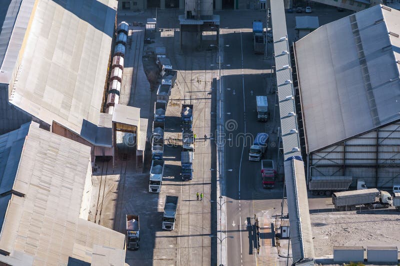 Cargo Terminal of the Logistics Center. Stacked Up Empty Pallets Boxes ...