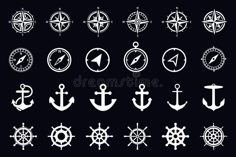 Compass with Anchors Tattoo Illustration Stock Vector - Illustration of ...