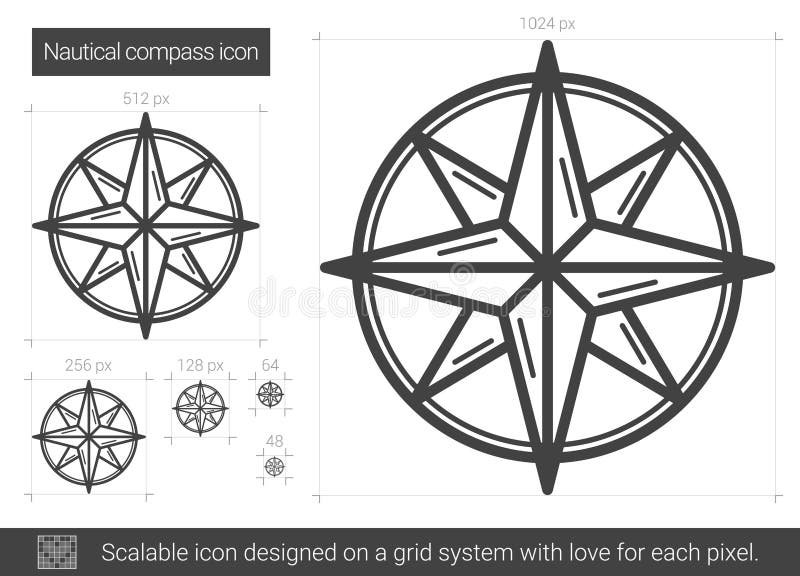 Compass Wind Rose Hand Drawn Outline Doodle Icon. Stock Vector ...