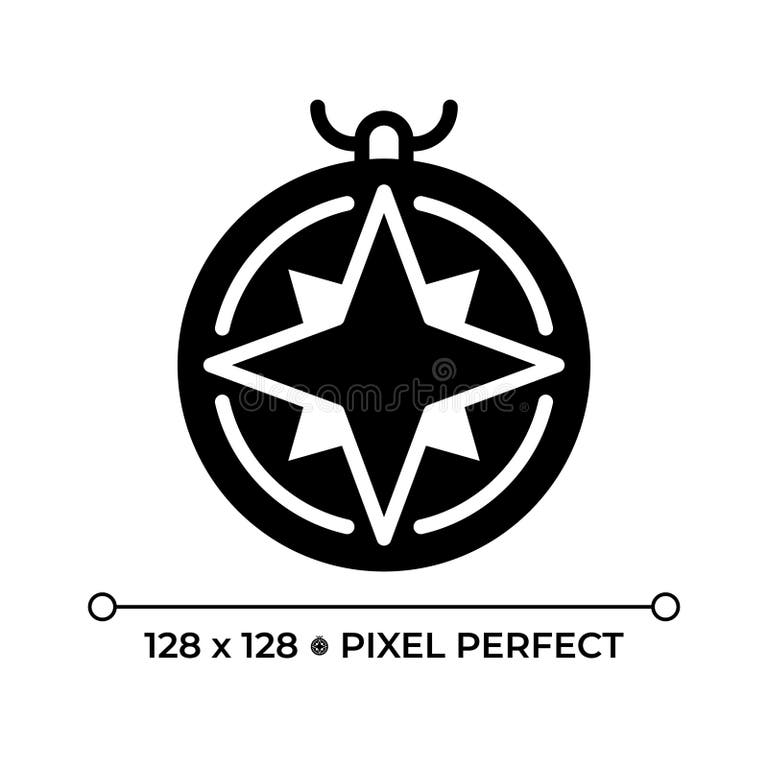 Nautical Compass Pixel Perfect Glyph Solid Icon Stock Illustration ...