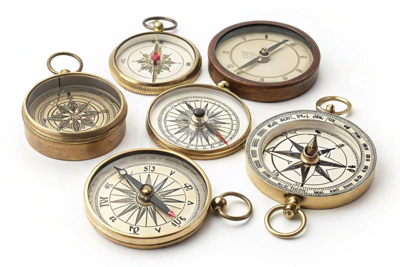 Nautical Compass Set Isolated Stock Illustration - Illustration of ...