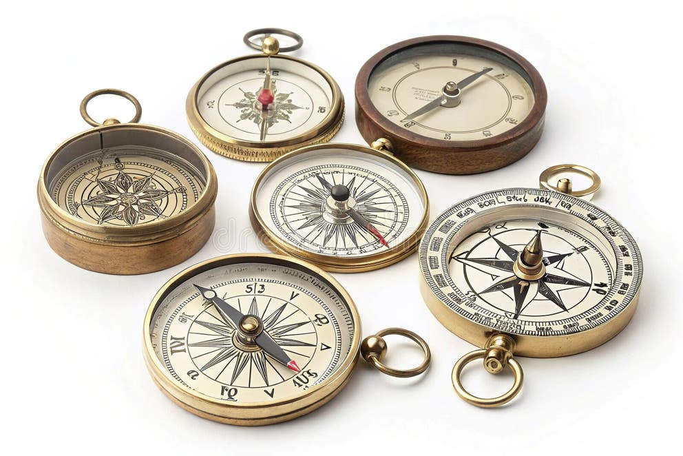Nautical Compass Set Isolated Stock Illustration - Illustration of ...