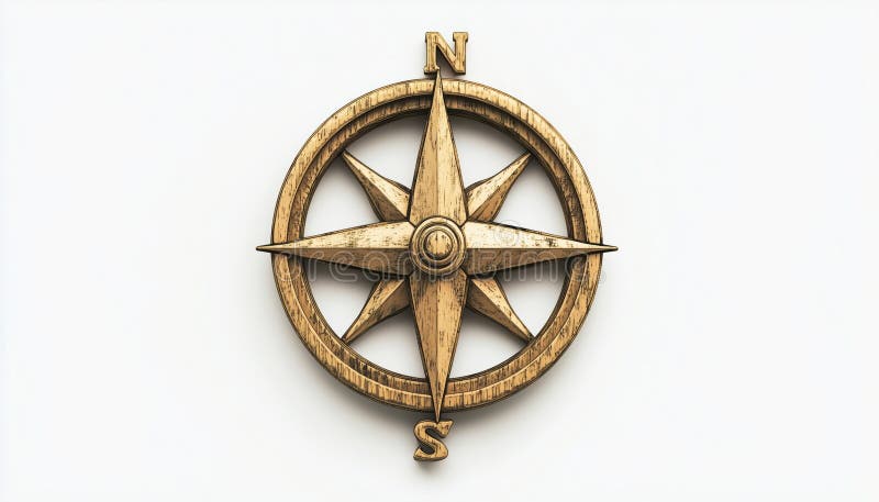 Nautical Compass Wind Rose on White Background Stock Photo - Image of ...