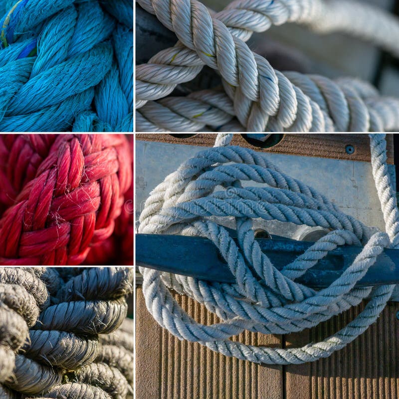 Nautical cord collage stock image. Image of strong, collage - 172376405