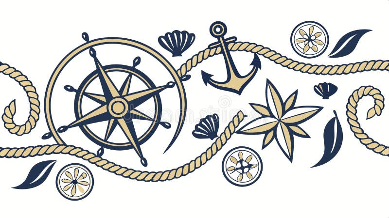 Nautical Corner with Anchor, Classic Maritime Design for Coastal Themes ...