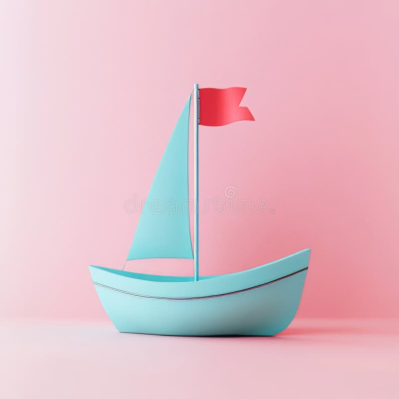 The Nautical Decor and Design Features a Minimalist Blue Sailboat ...