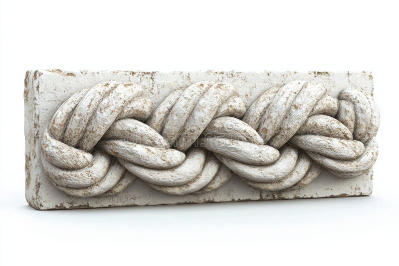 Nautical Decor, Rope and Knot Design on a White Canvas Against a White ...