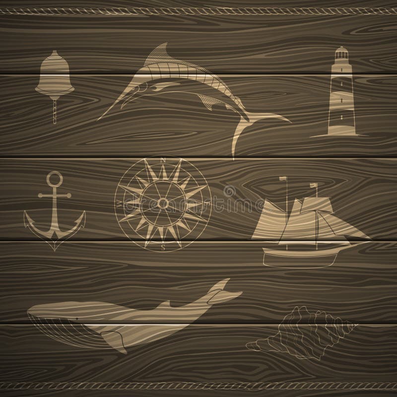Nautical Design Elements stock illustration. Illustration of nature ...