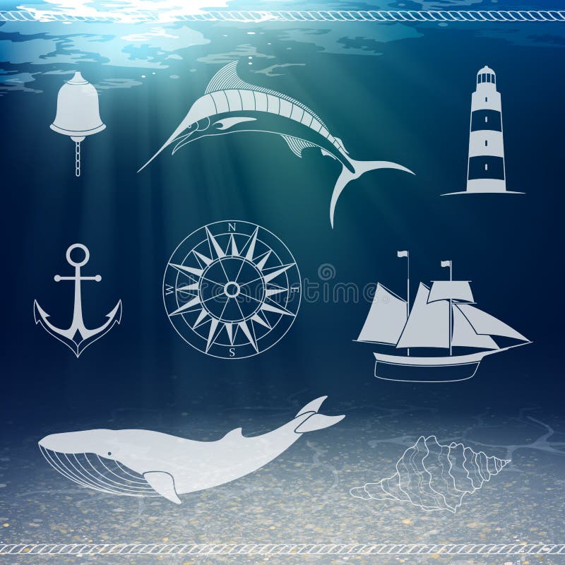 Nautical Design Elements stock illustration. Illustration of element ...