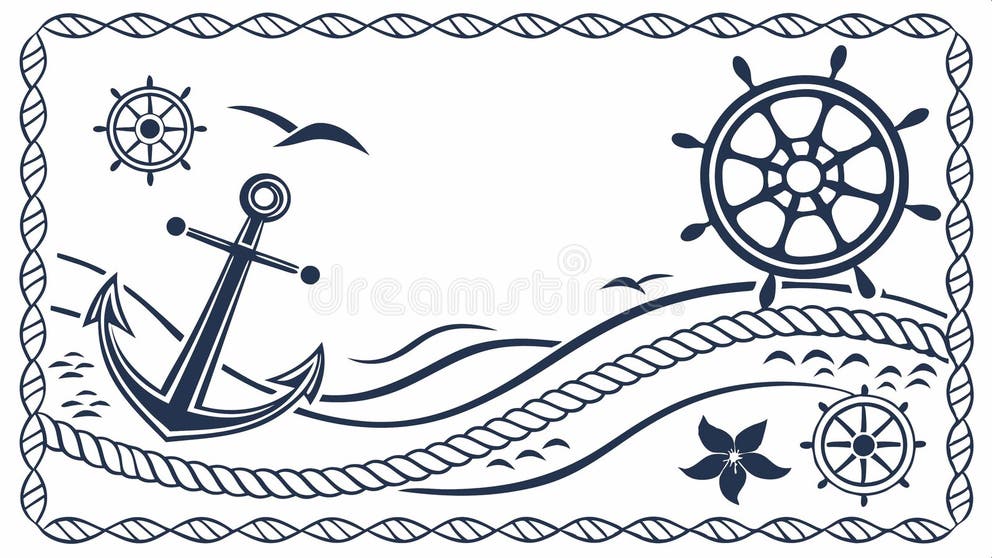 Nautical Theme Border Stock Illustrations – 902 Nautical Theme Border ...