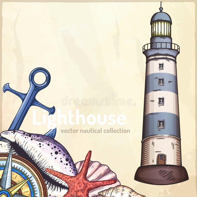 Nautical Illustrations Set. Stock Vector - Illustration of navigation ...