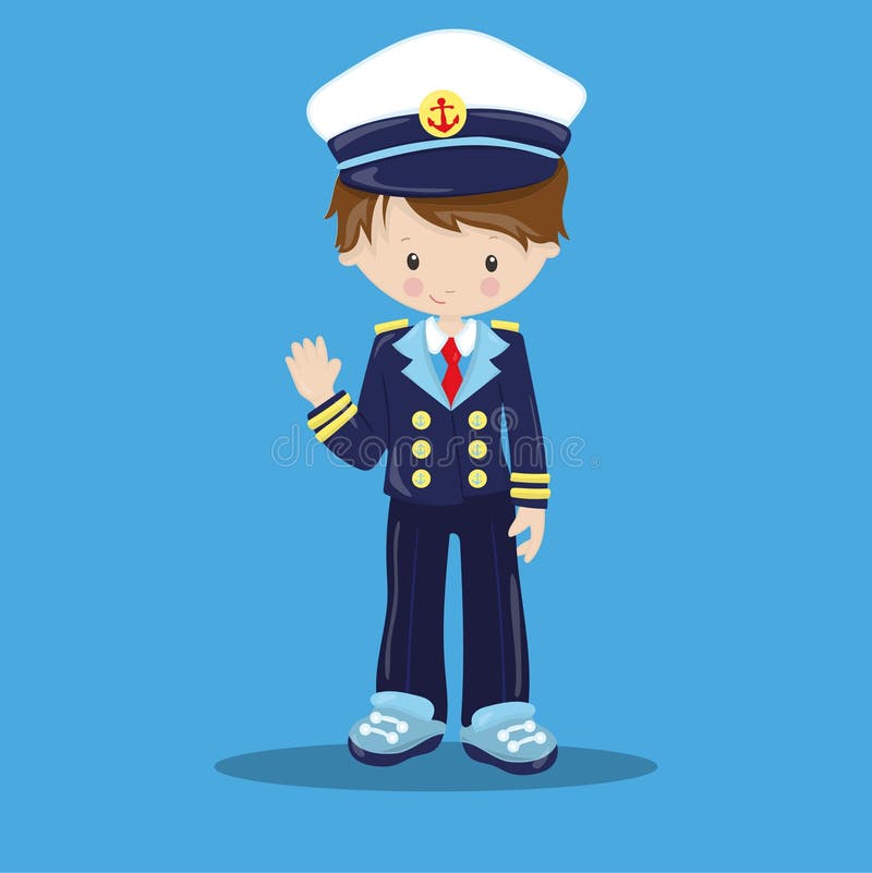 Nautical kids brown cap 29 stock vector. Illustration of vector - 198989750