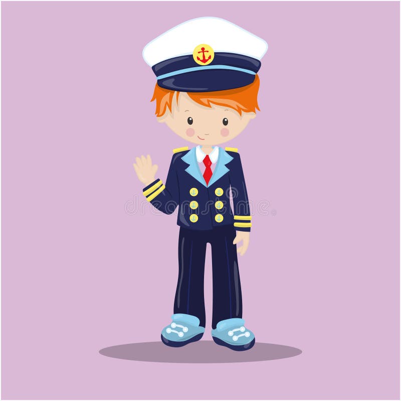 Nautical Kids Orange Cap 21 Stock Vector - Illustration of kids ...